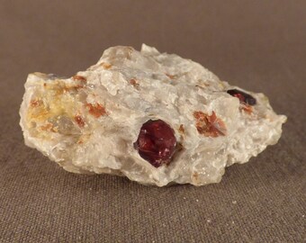 Namibian Natural Red Pyrope Garnet in Quartz Specimen 46mm | Etsy