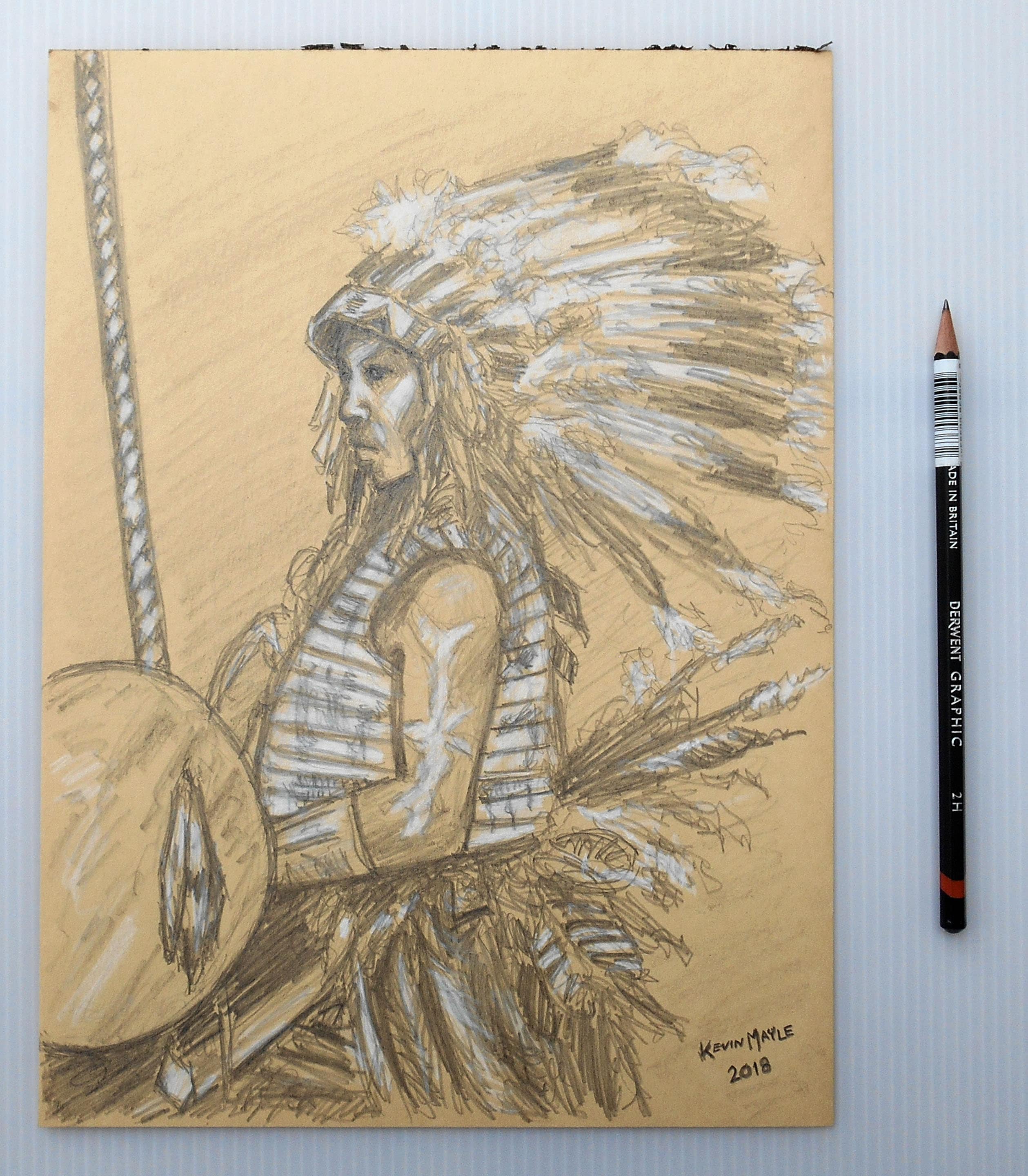 Native American Original Drawing - Etsy