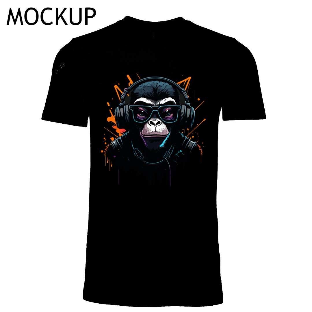 Dj Monkey Vector Graphics Png.svg. Files Download Digital - Etsy