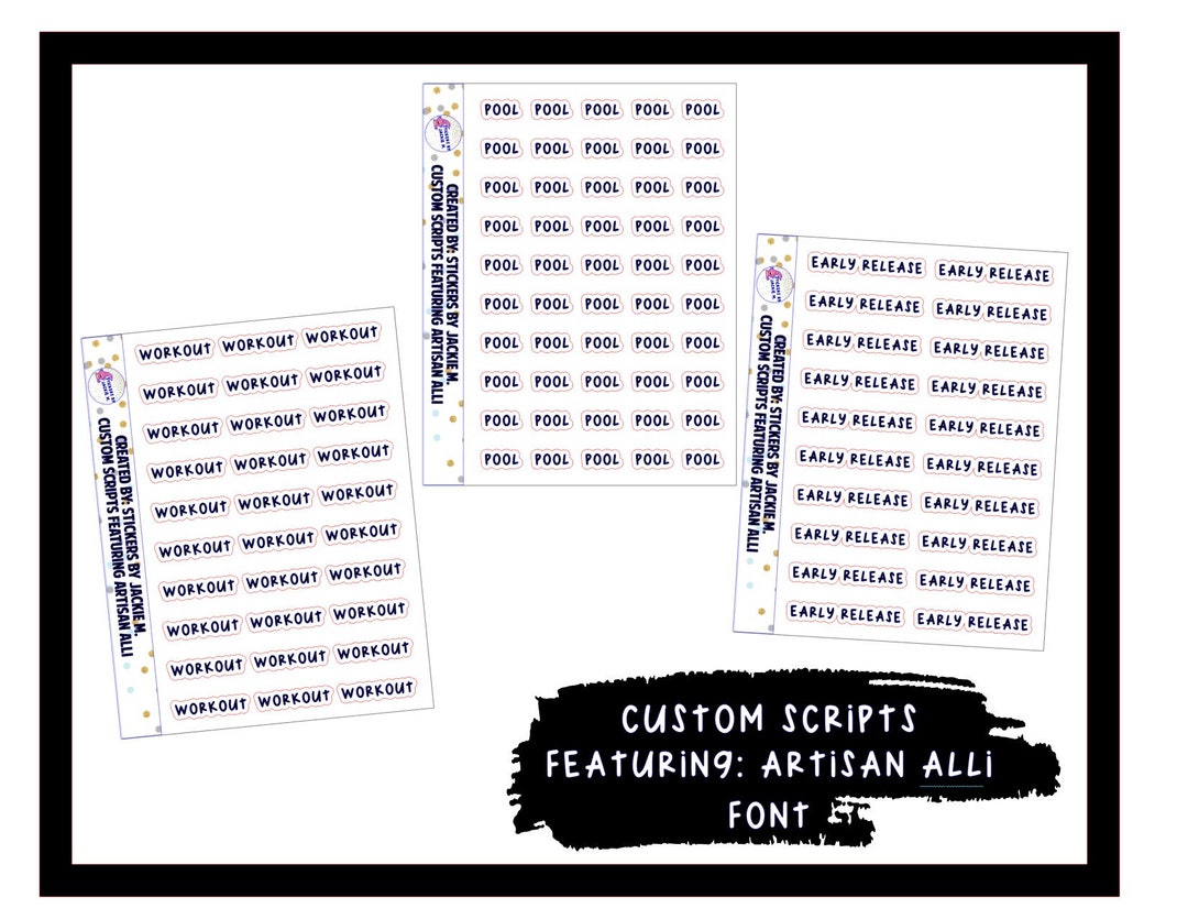 Custom Scripts Featuring Alli Font - Etsy