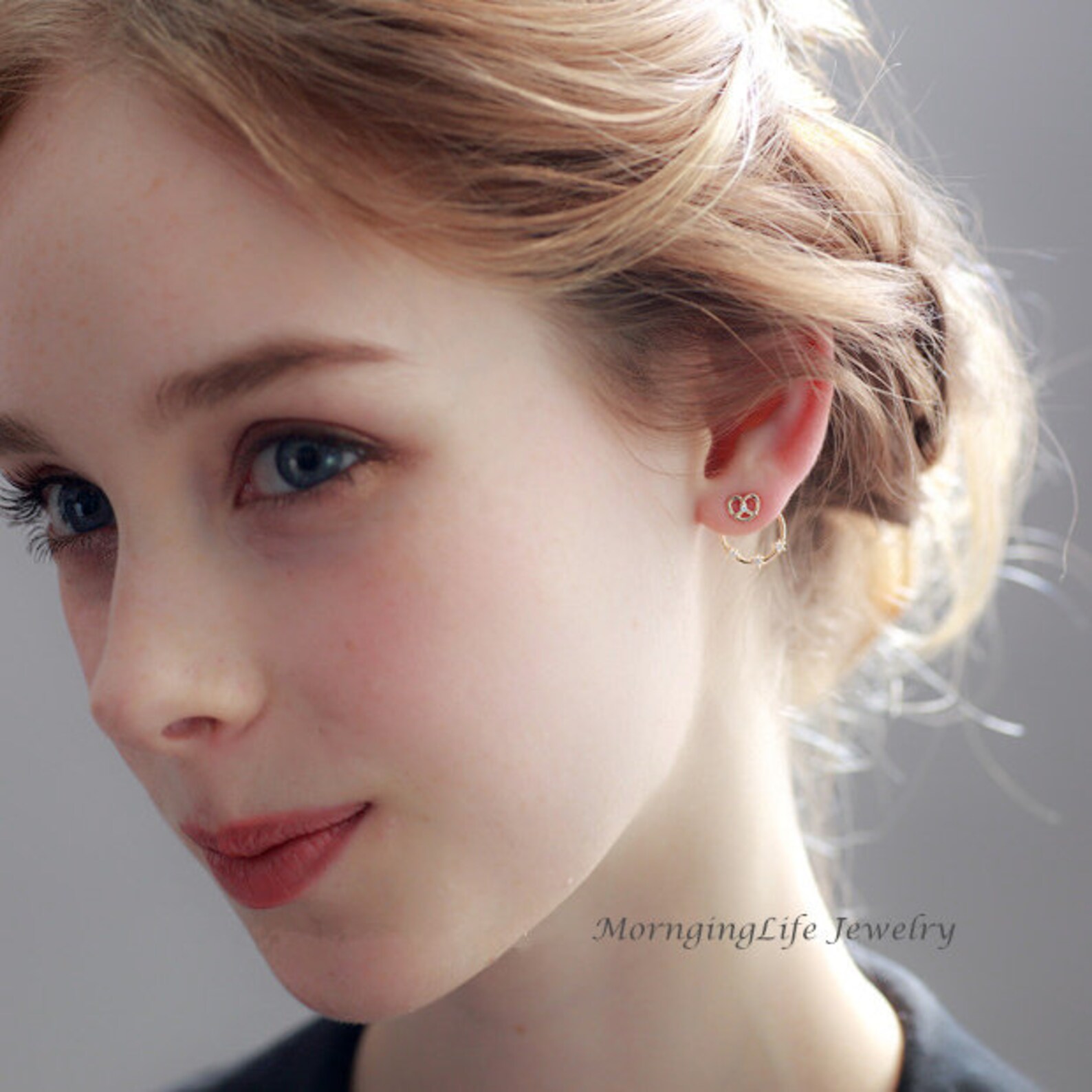 Silver Ear Studs Mix and Match Ear Studs Star Earrings Knot Earrings ...