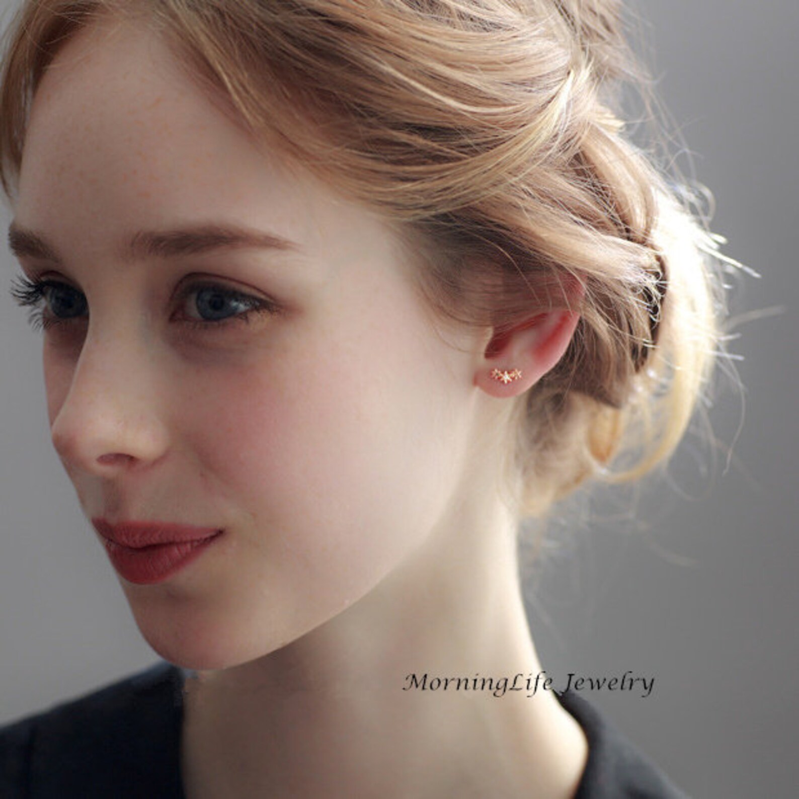 Silver Ear Studs Mix and Match Ear Studs Star Earrings Knot Earrings ...