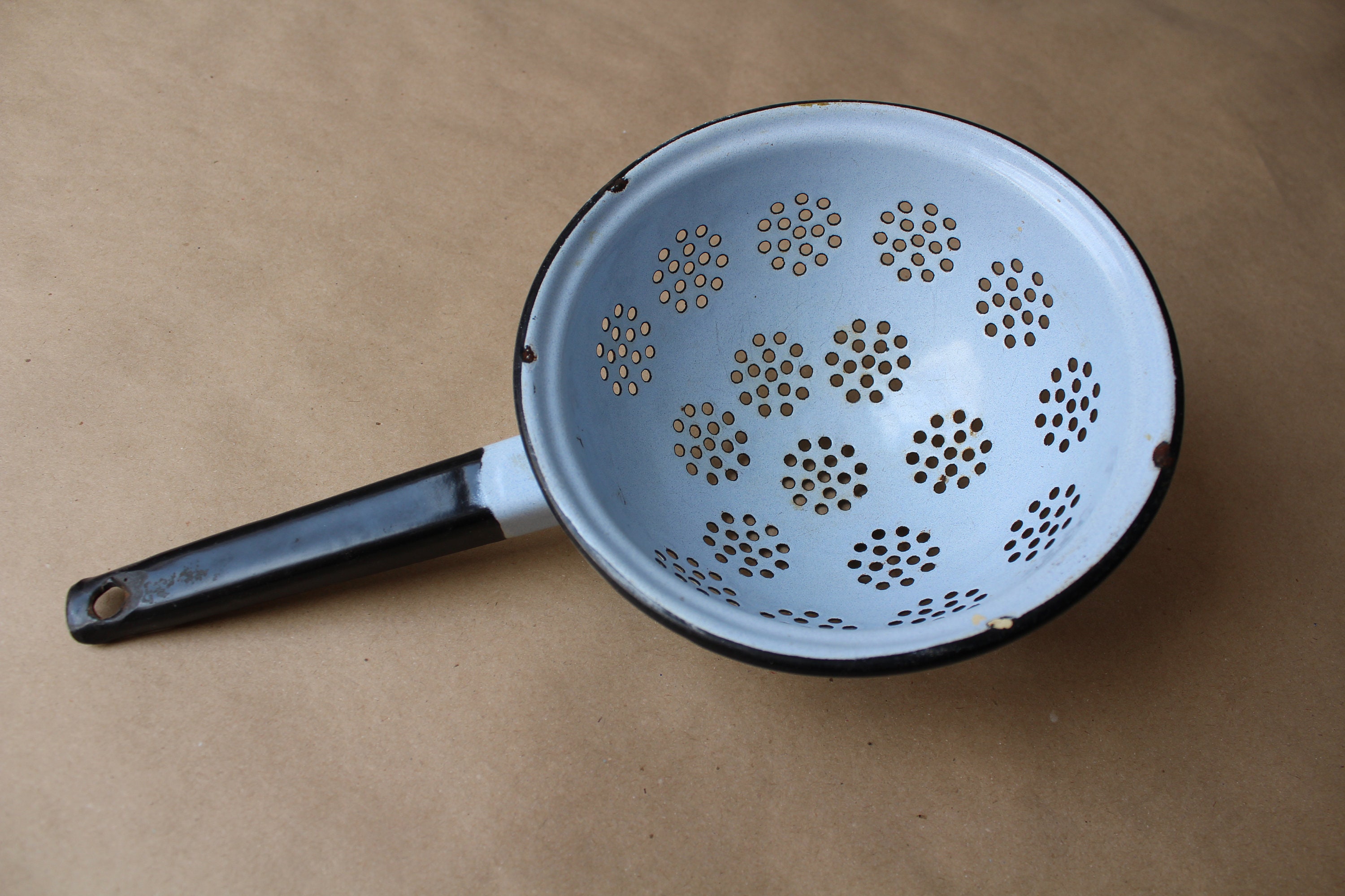Vintage Blue Enamel Colander. Enamel Sieve. Enamel - Etsy