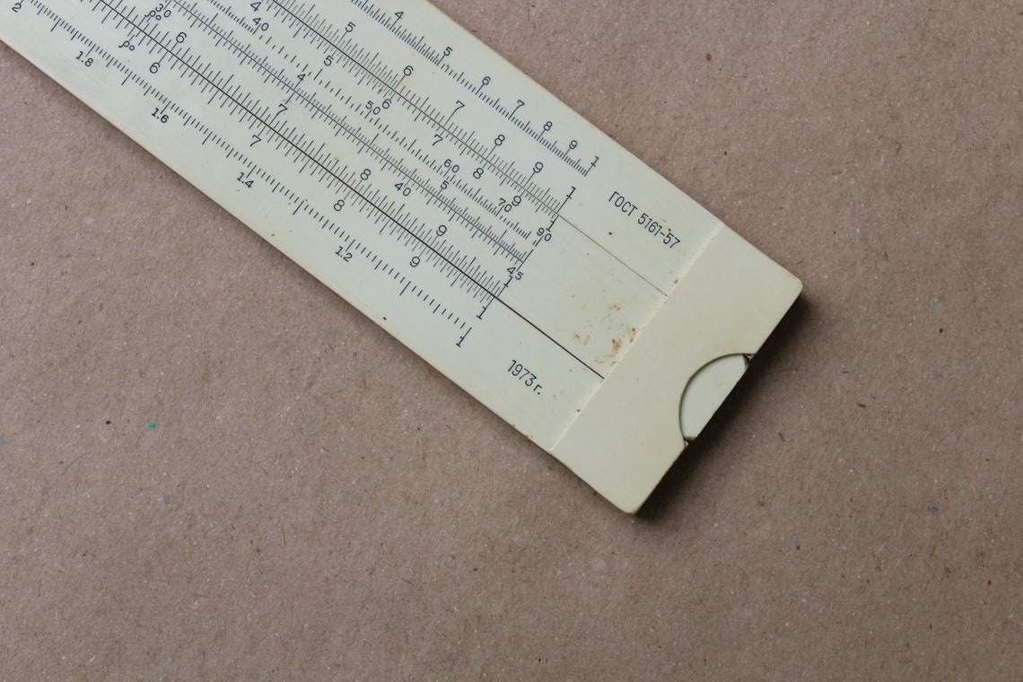 Logarithmic scale. Vintage Slide Rule with Case. Mathematics | Etsy