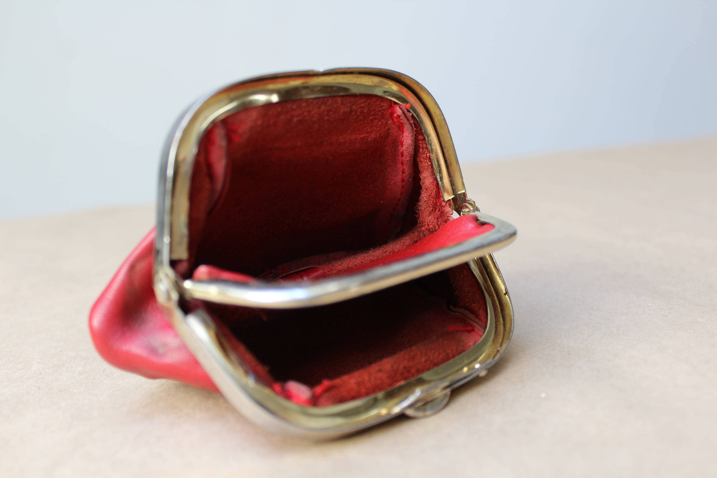 Small Red Leather Purse.vintage Purse.coin Purse.snap Close Coin Purse ...