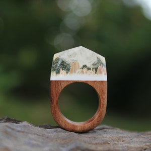 Wood Resin Ring, Resin Ring, Wood Nature Ring, Ring for Women, Wood ...