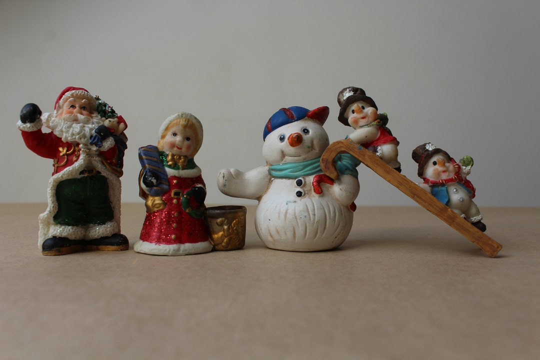 Mixed Lot of 4 Christmas Figurines Vintage 1980's Christmas Figurines ...