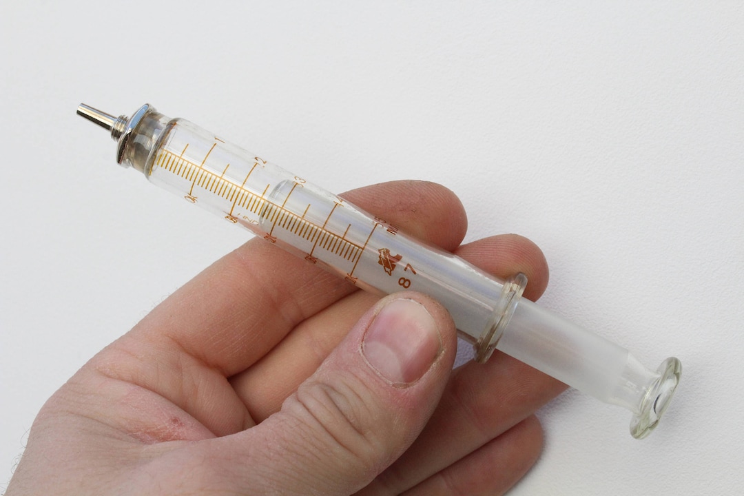 Soviet Medical Syringe.ussr Vintage Hypodermic Injector.soviet Vintage ...