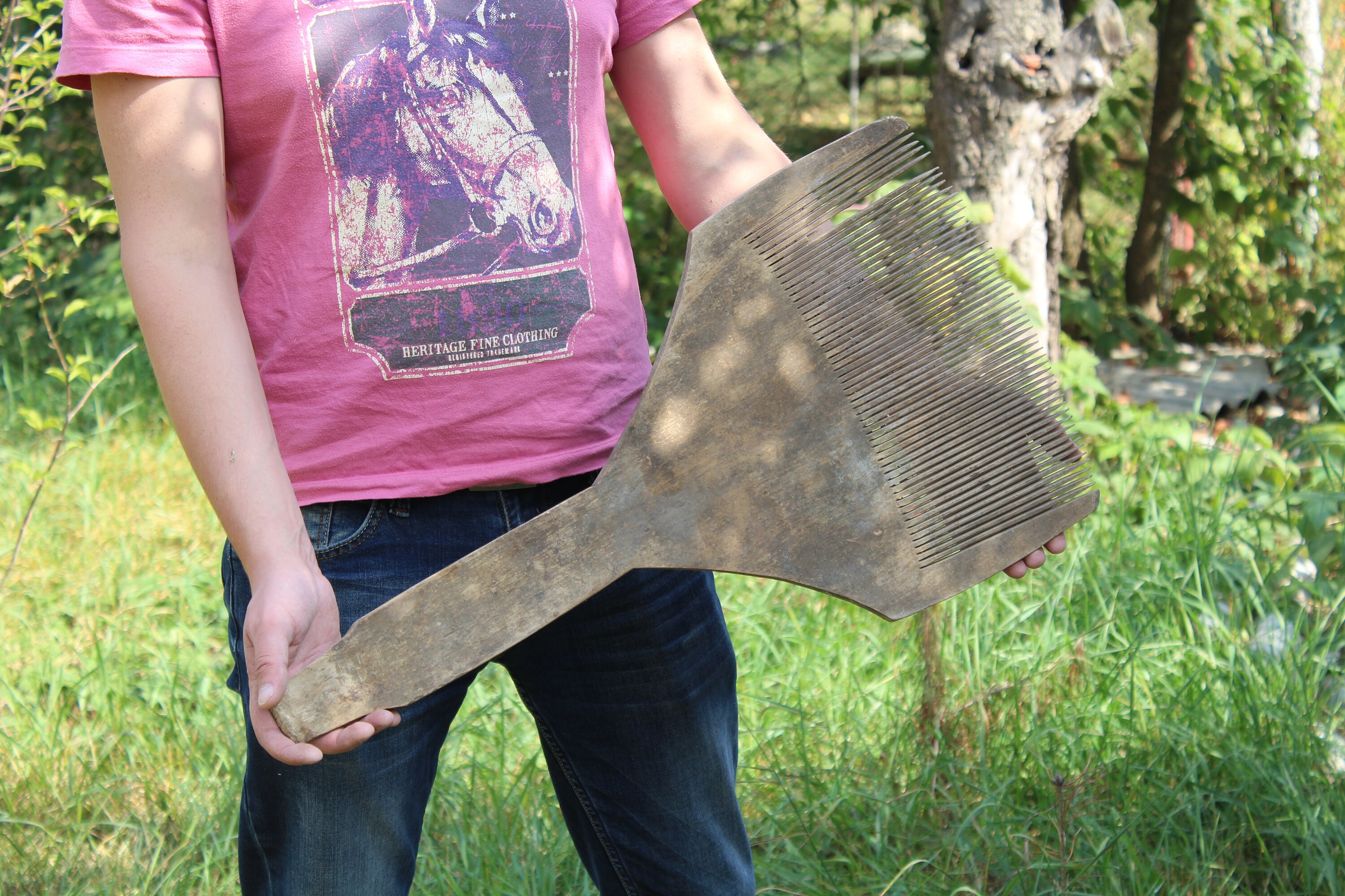 Home & Living Ornaments & Accents Antique Large Wooden Wool Comb etna ...