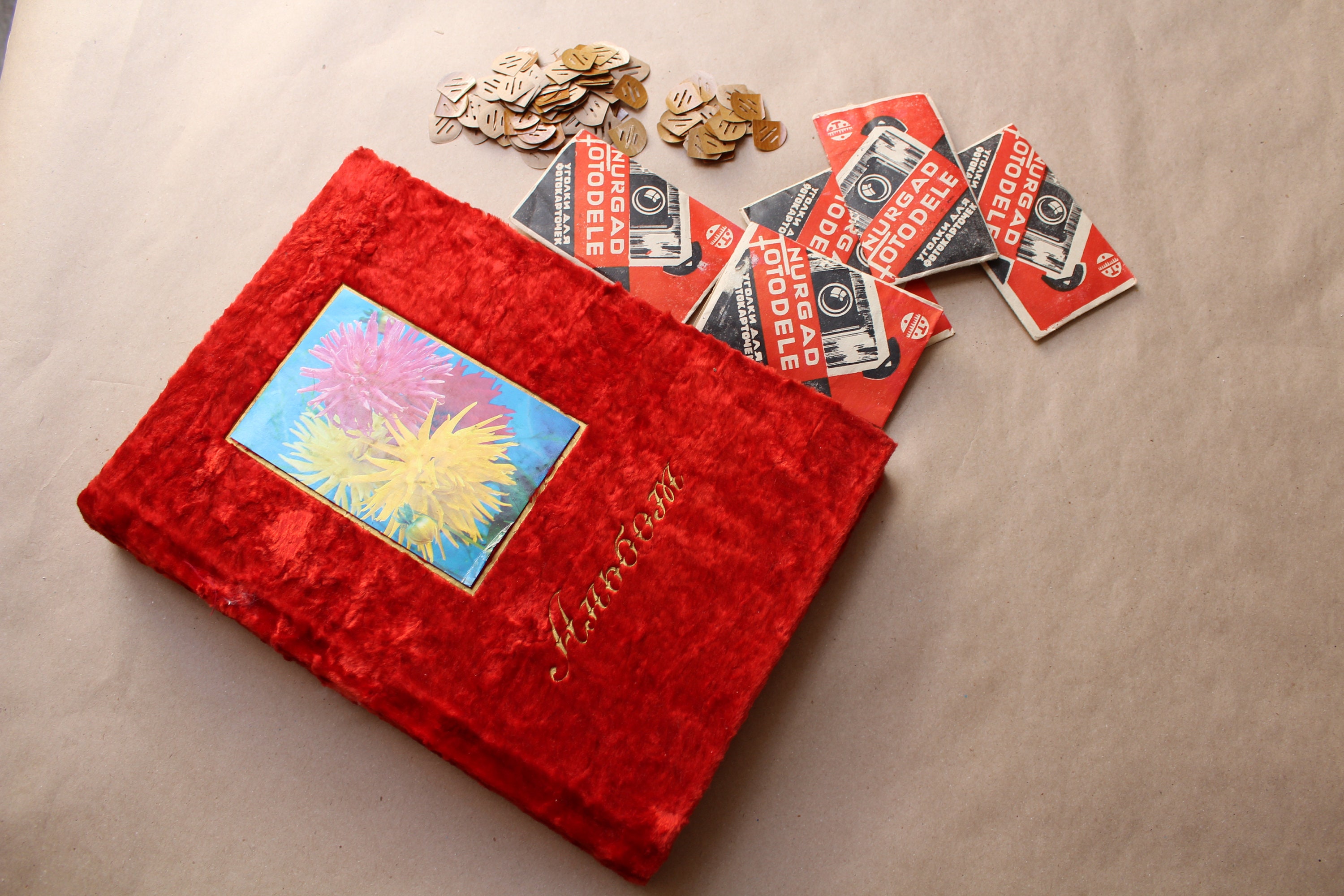 Velvet Red Photo Album Retro Picture Organizer Photo | Etsy