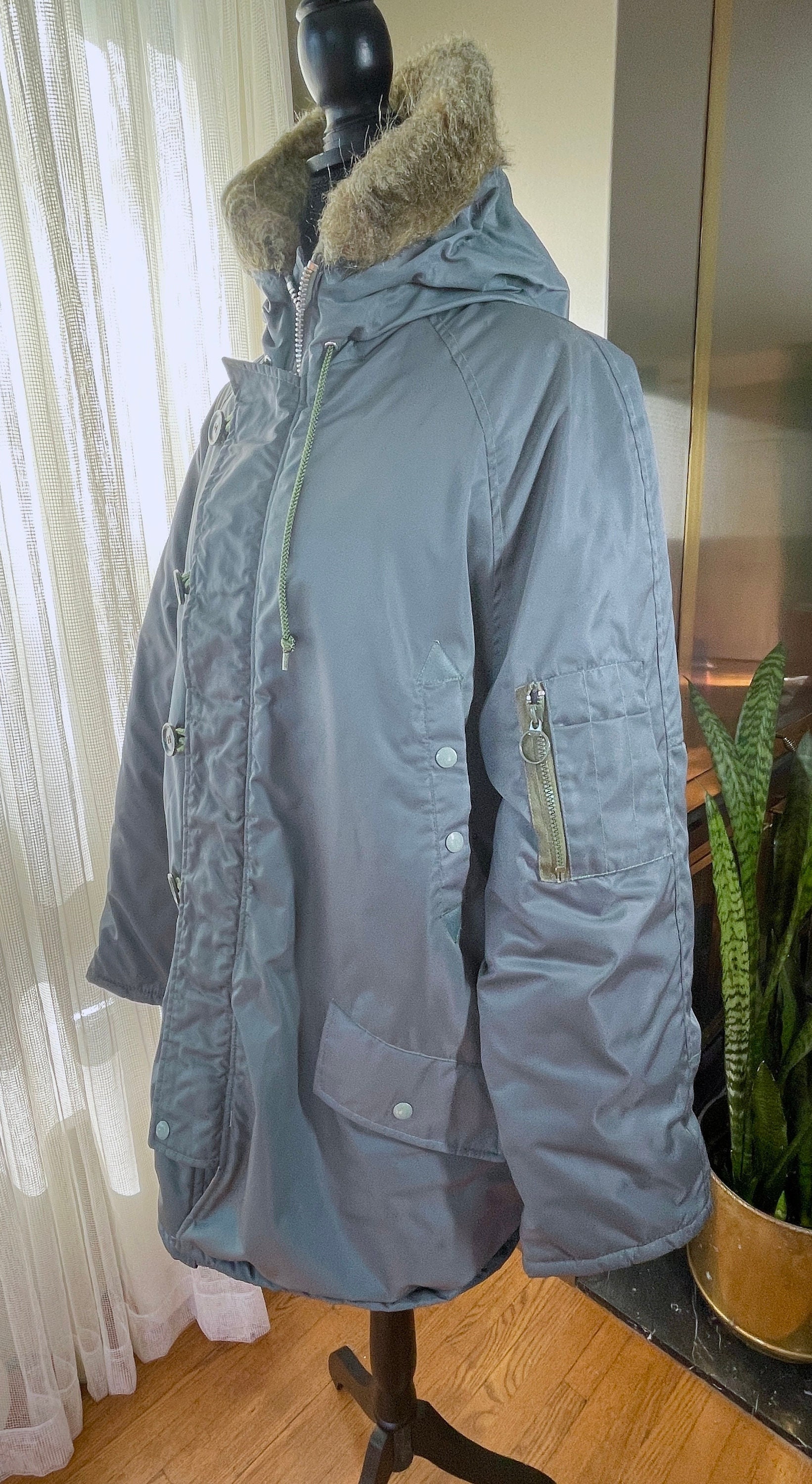 Vintage 70s Sears Men's Parka, Grey Hooded Sportswear Winter Jacket, XL Winter Jacket, Sears ...