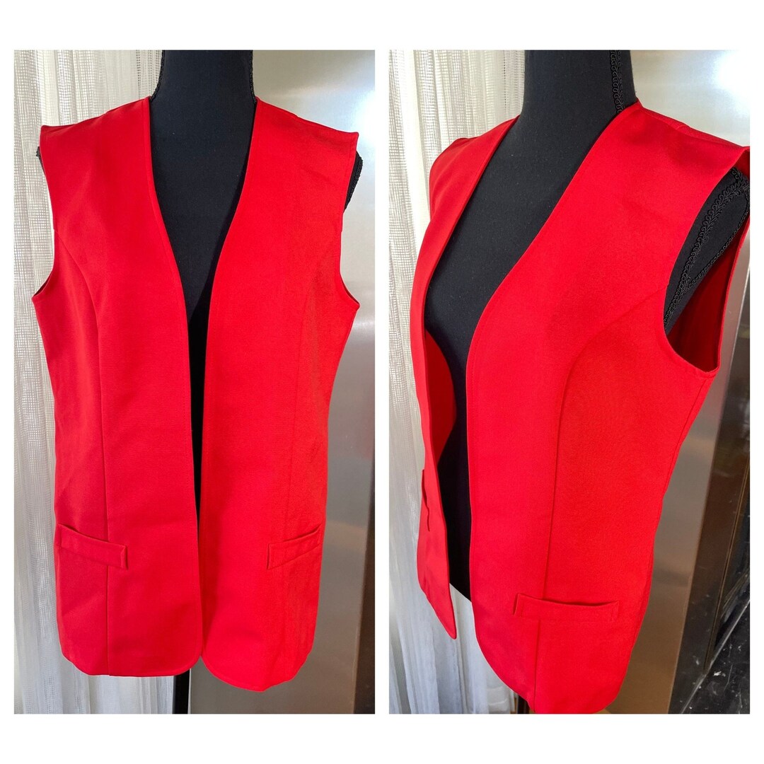 Vintage 80s Vest 80s Red Ladies Vest 80s Fashion Gender - Etsy