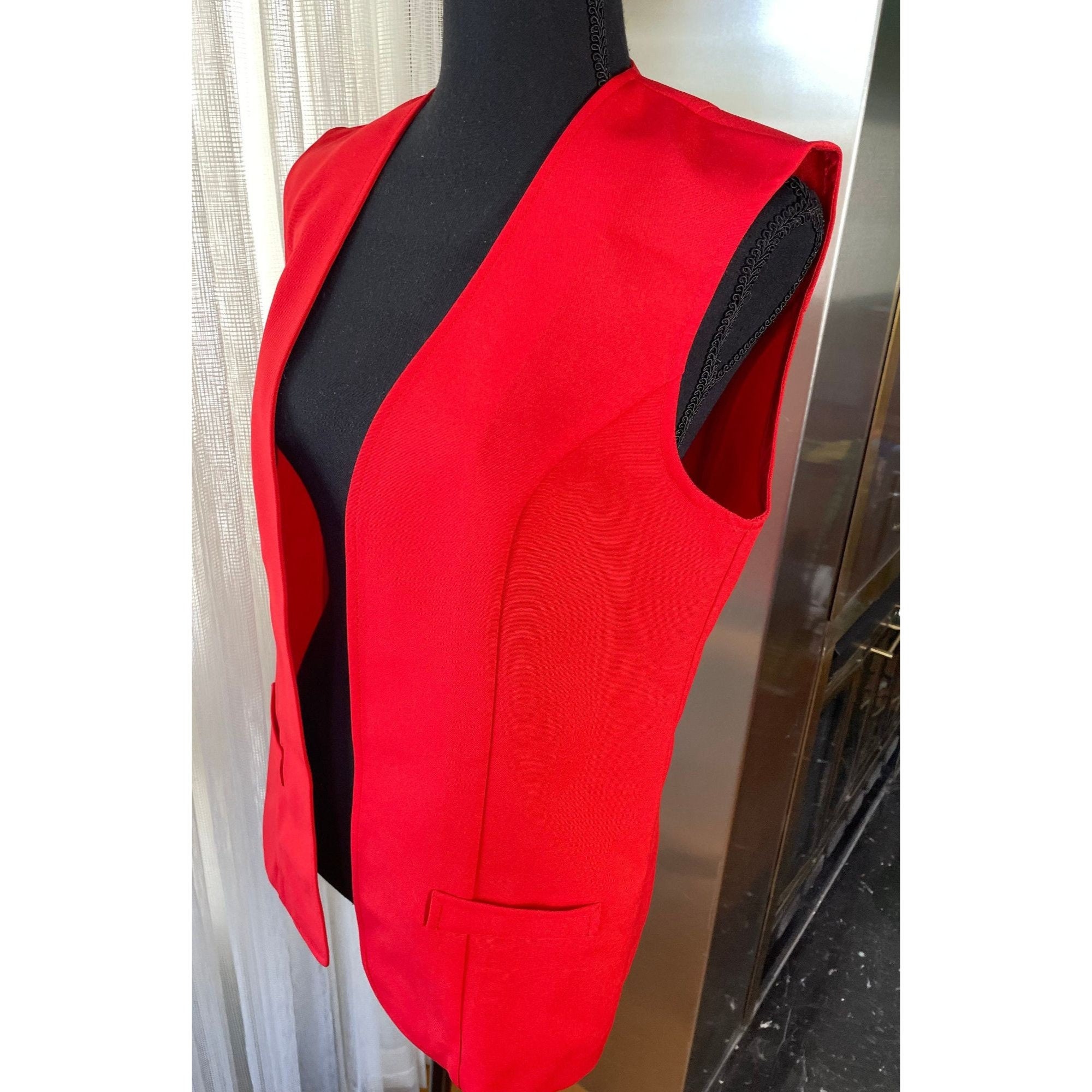 Vintage 80s Vest 80s Red Ladies Vest 80s Fashion Gender - Etsy