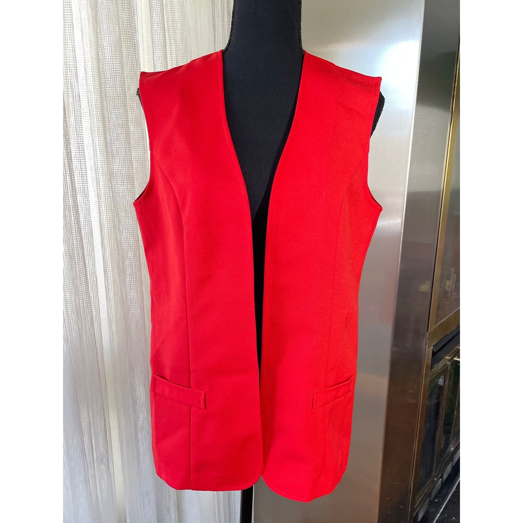 Vintage 80s Vest 80s Red Ladies Vest 80s Fashion Gender - Etsy