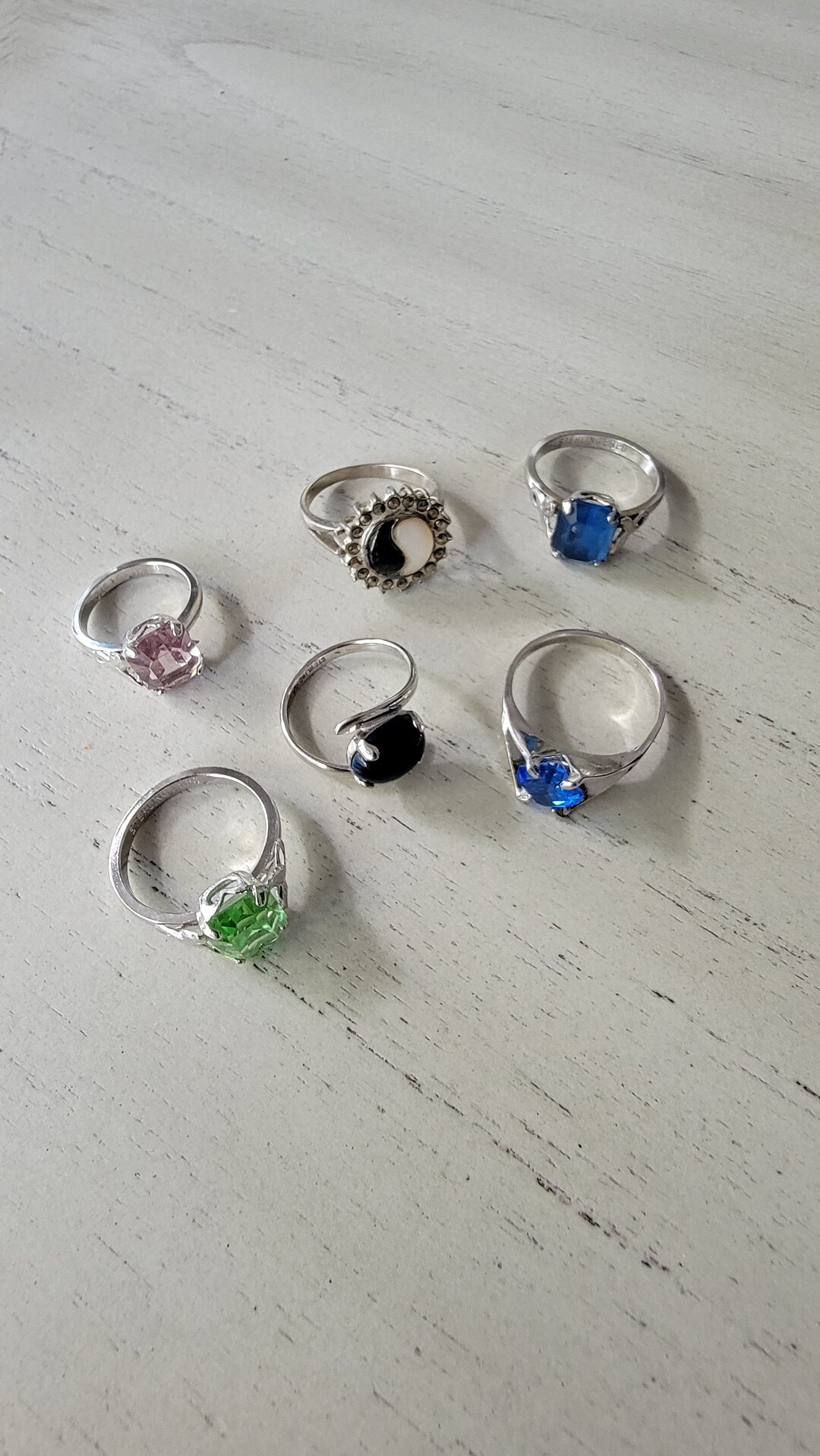 6 Sterling ESPO Rings - Etsy
