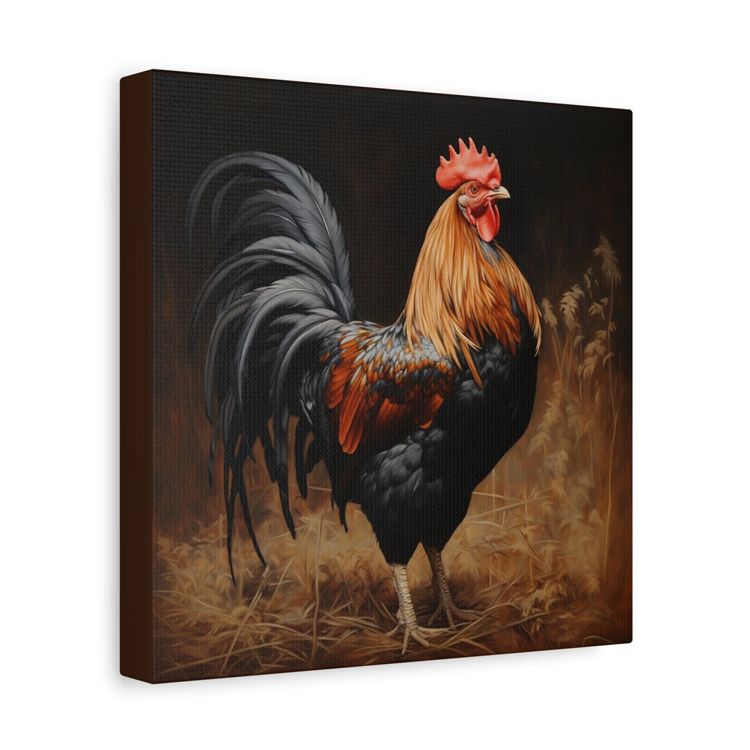 Polish Bantam Cockerel Canvas - Etsy