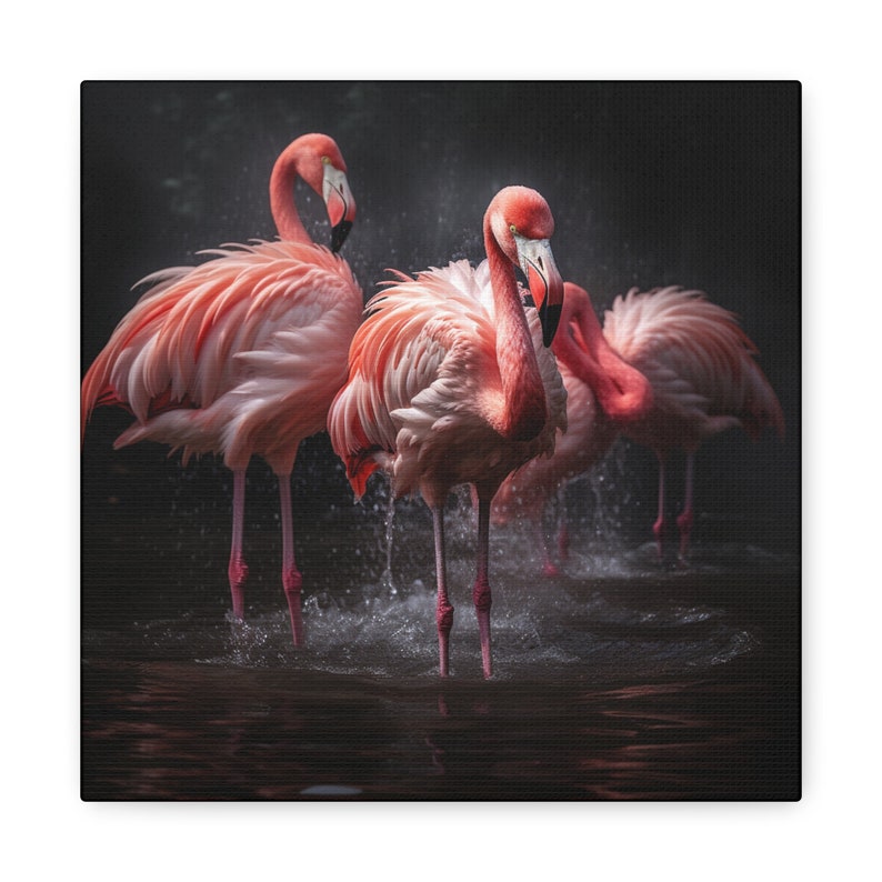 Pink Flamingos Canvas - Etsy