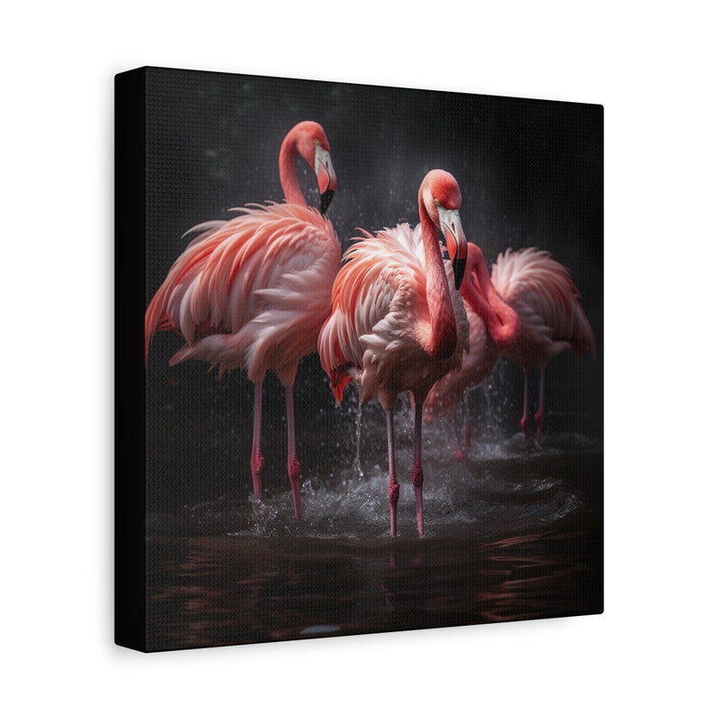 Pink Flamingos Canvas - Etsy