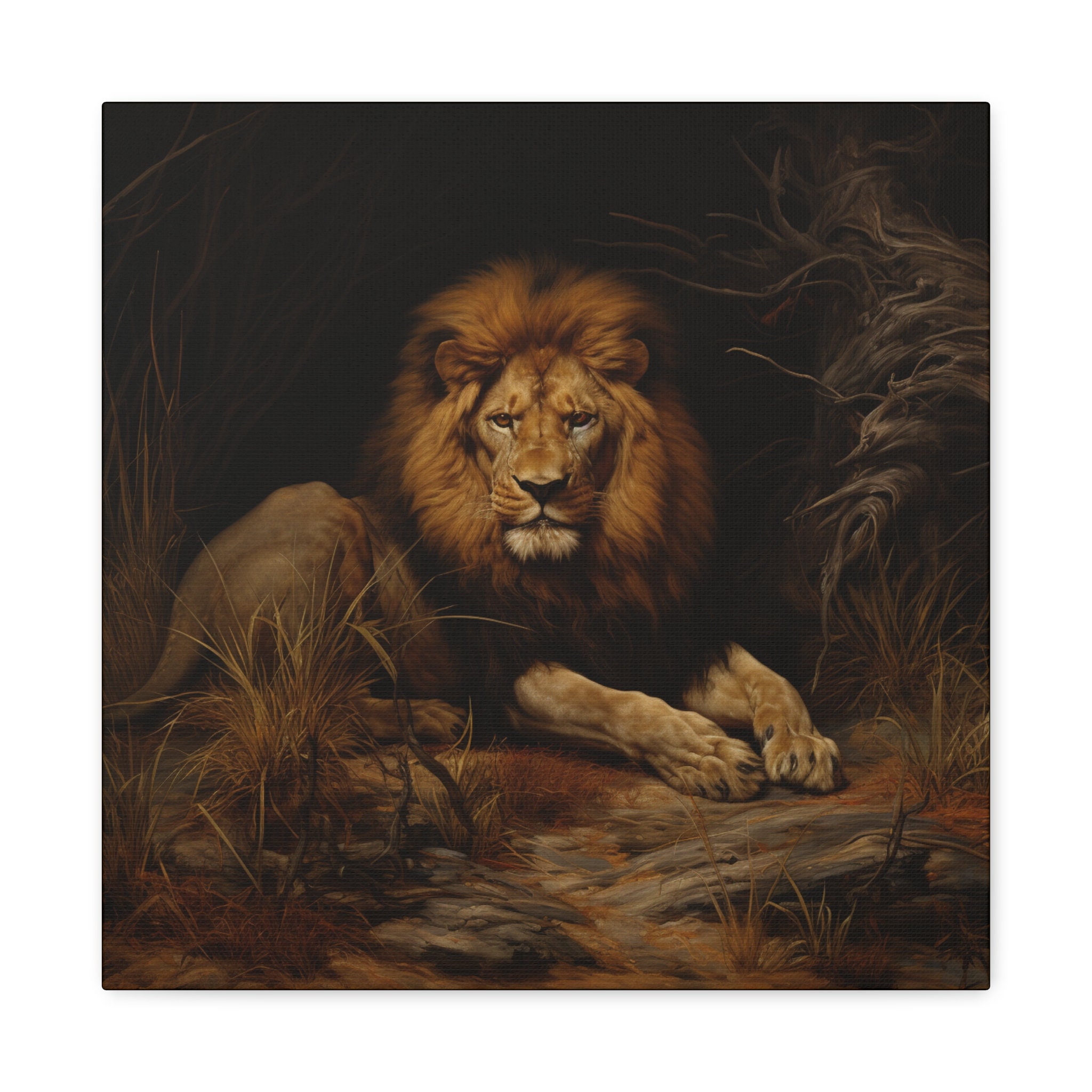 Lion Canvas - Etsy