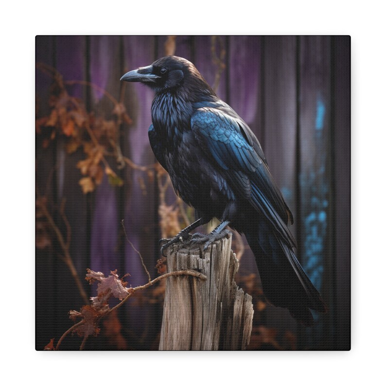 Black Raven Canvas - Etsy