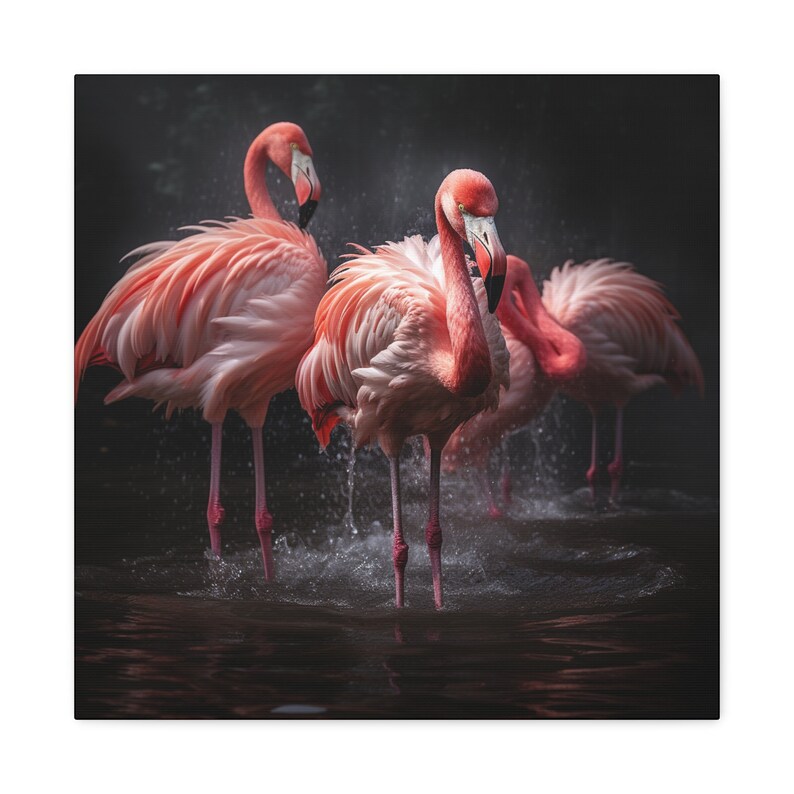 Pink Flamingos Canvas - Etsy