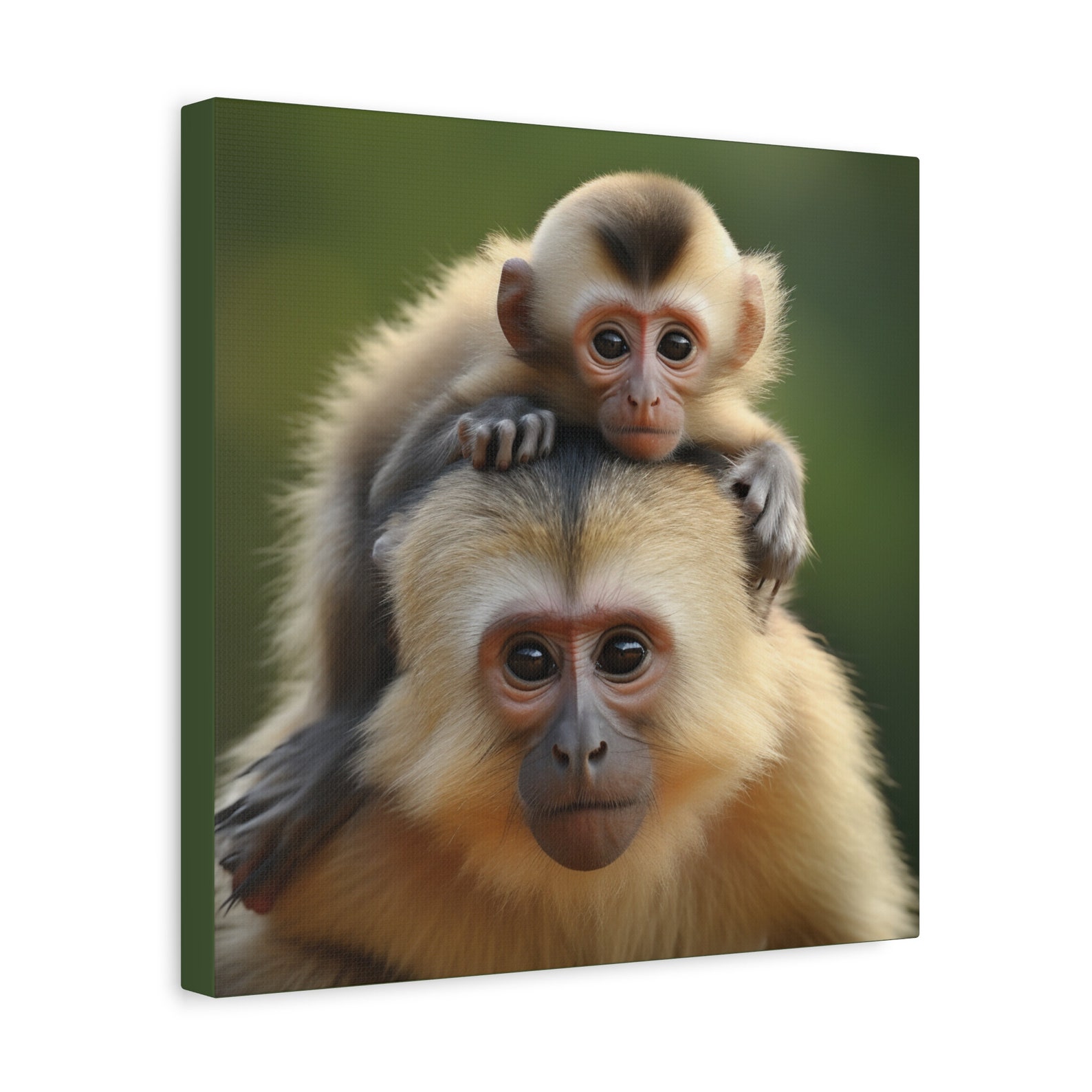 Capuchin Monkey Mother and Her Cheeky Baby Clinging on Digitally ...