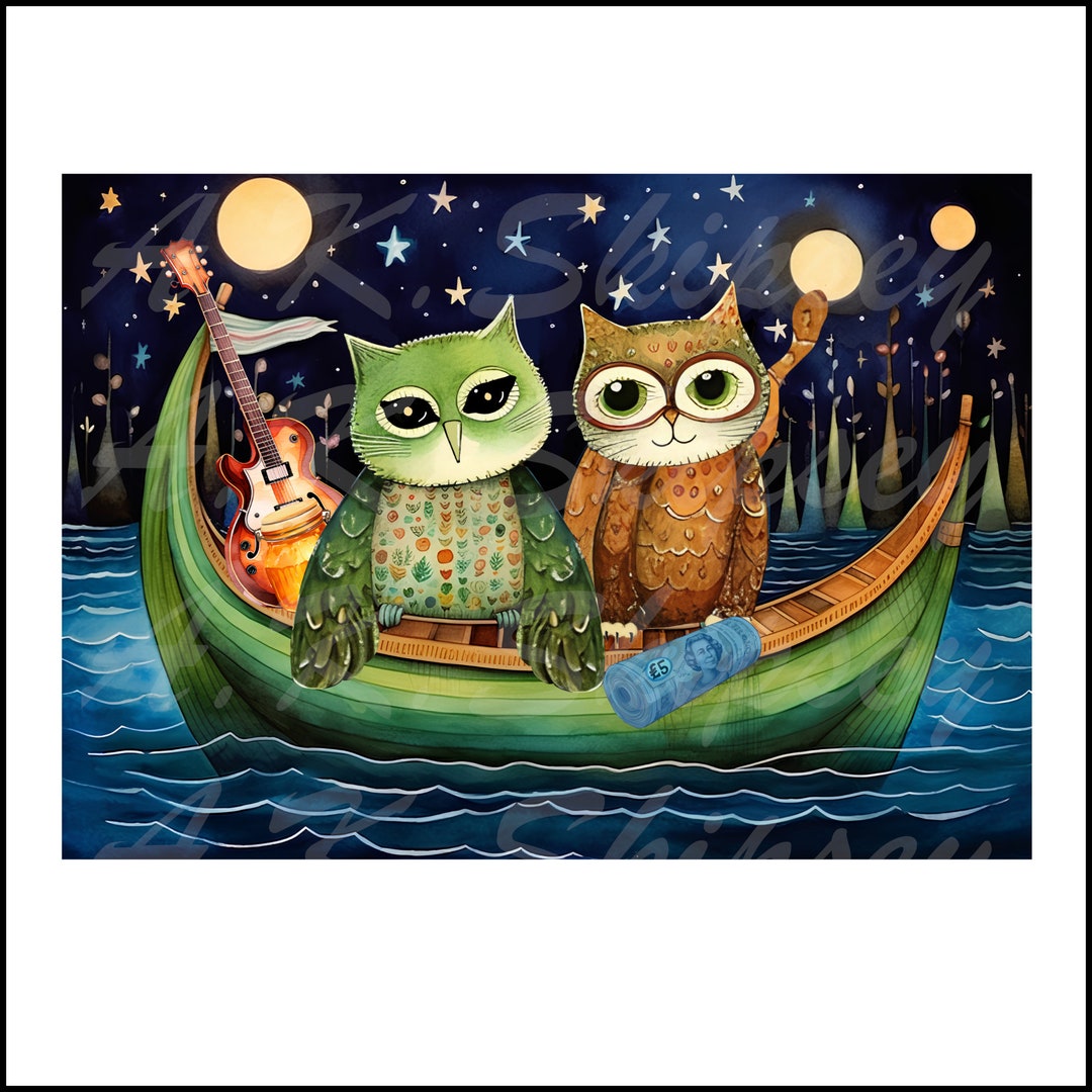 The Owl and the Pussycat Print, Children's Poster for Bedroom, Nursery ...