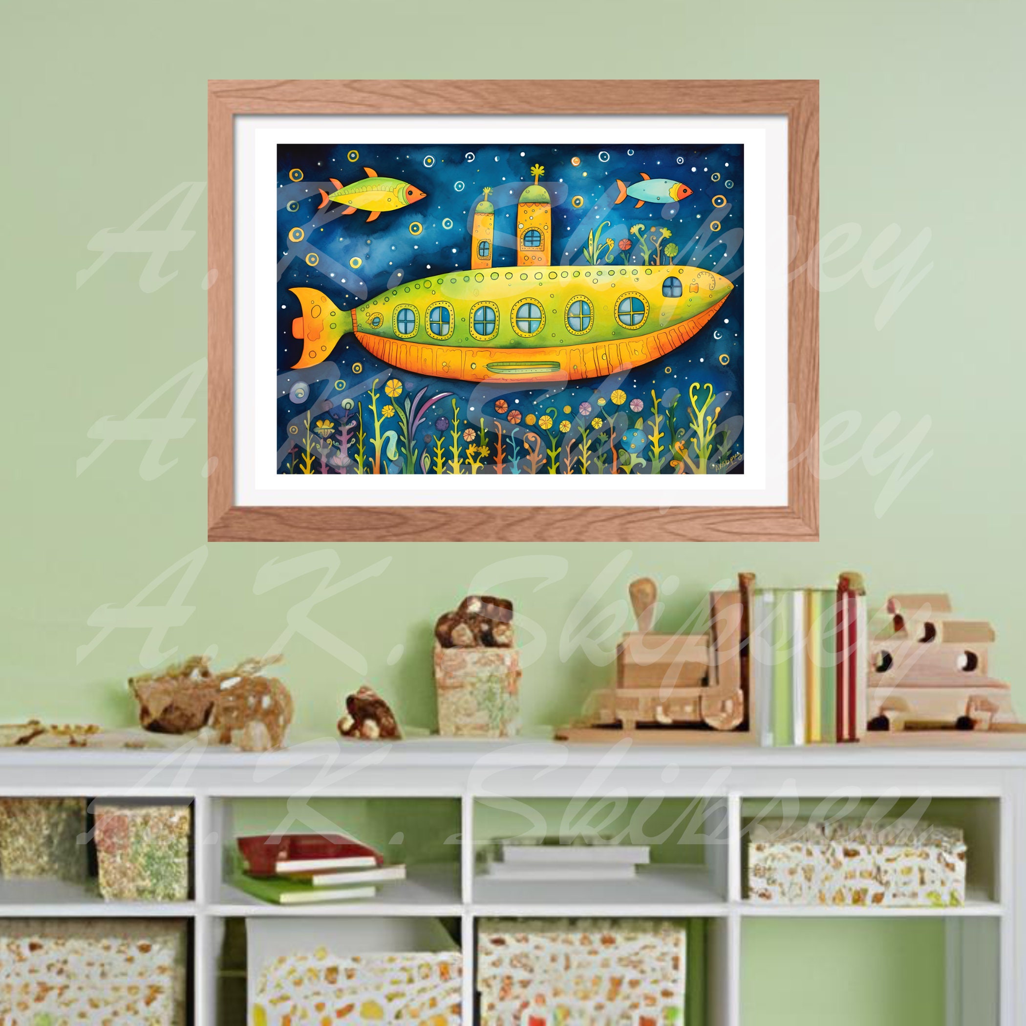 The Yellow Submarine Art Print Submarine Print Colourful Art - Etsy