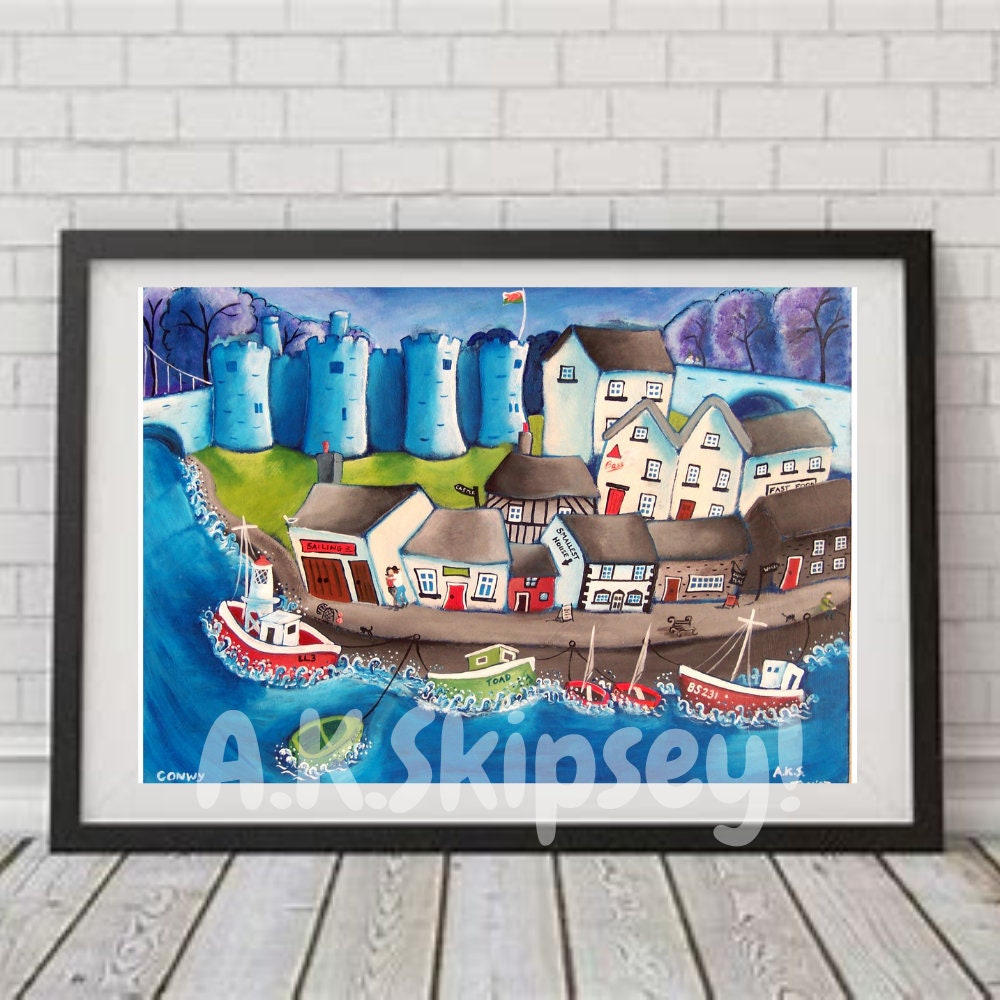 Conwy Castle, Conwy Painting, Conway Castle Art Print, North Wales Gift ...