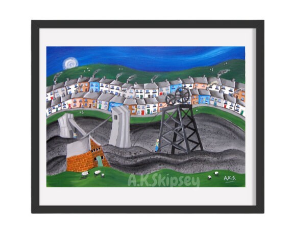 Merthyr painting Merthyr Tydfil Merthyr Vale Colliery Coal - Etsy Italia