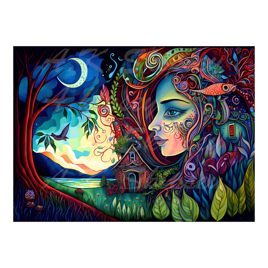 Keeper of the Sacred Waters, Spiritual Art Print, Pagan Art Work ...