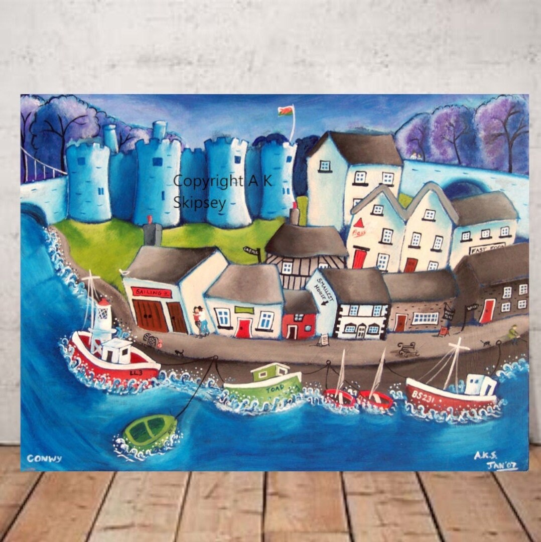 Conwy Castle, Conwy Painting, Conway Castle Art Print, North Wales Gift ...