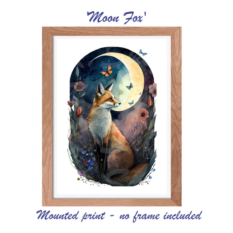 Moon Fox Art Print, Fox and the Moon Poster, Fox Art Print, Moon Art ...