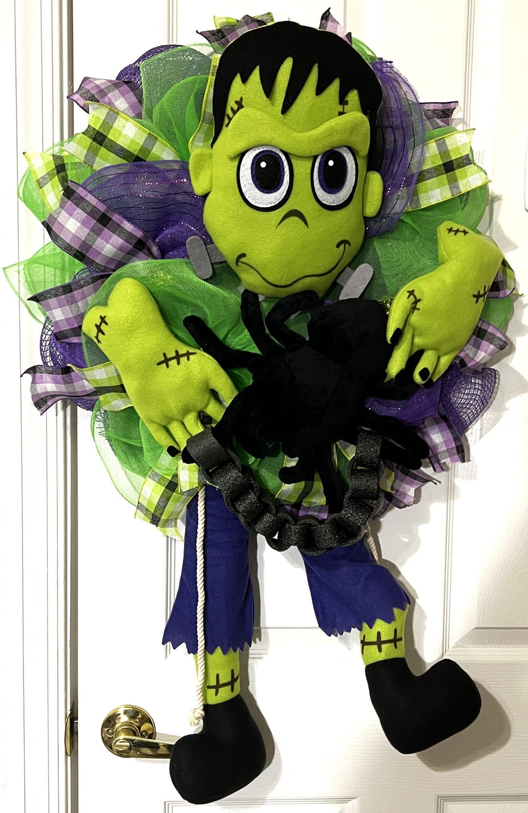 Handmade Frankenstein Halloween Wreath: Spooky Monster Decor - Etsy