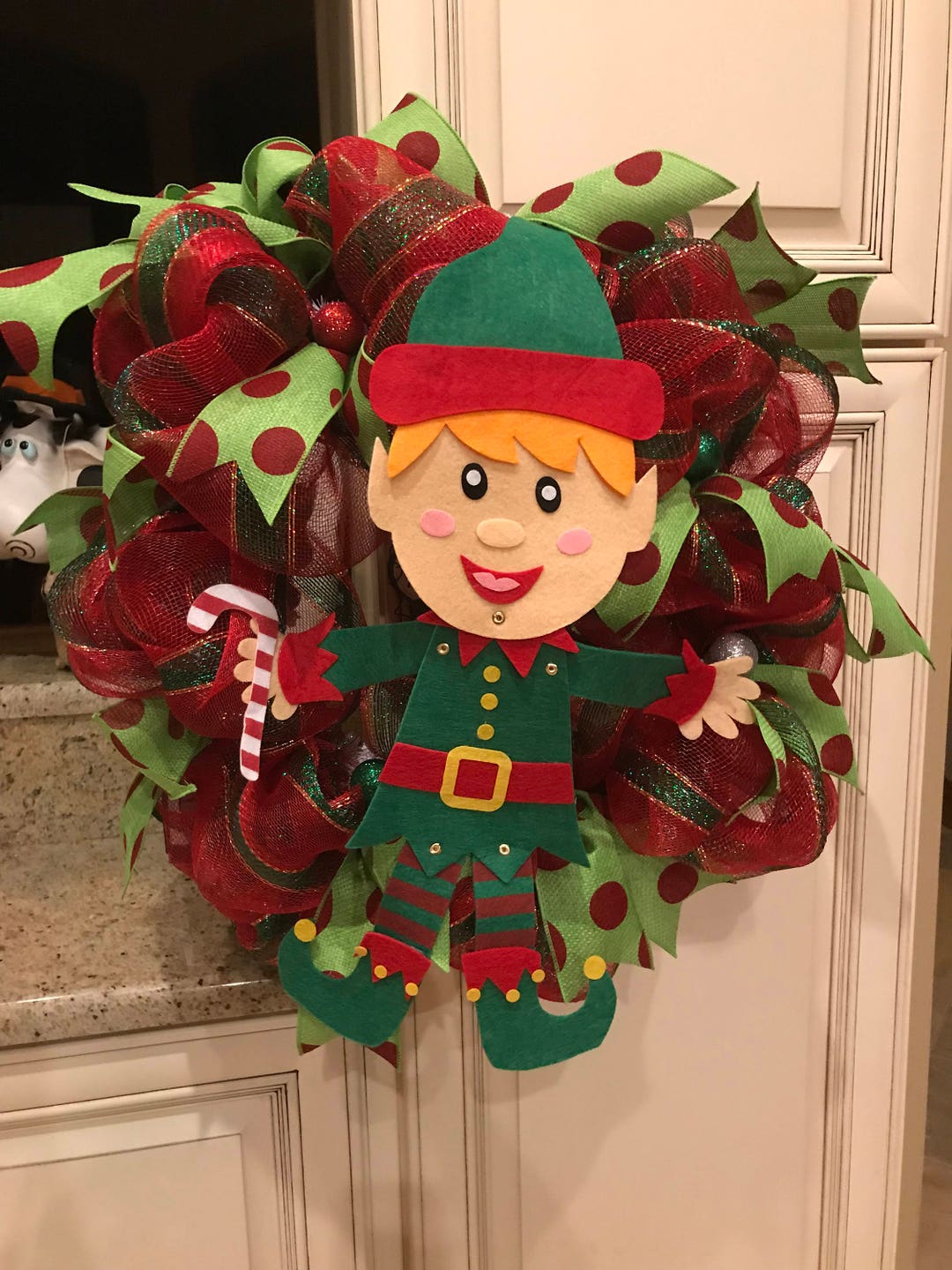 Elf Christmas Wreath, Elf Wreath, Christmas Elf, Holiday Wreath ...