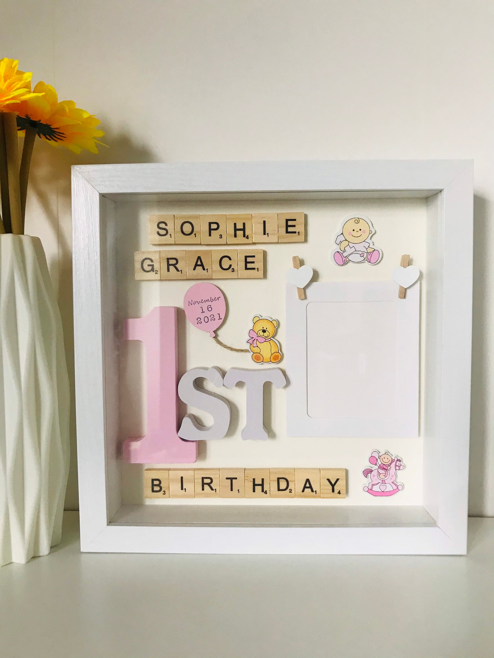 Personalized First Birthday Gift / Picture Frame With Name and - Etsy