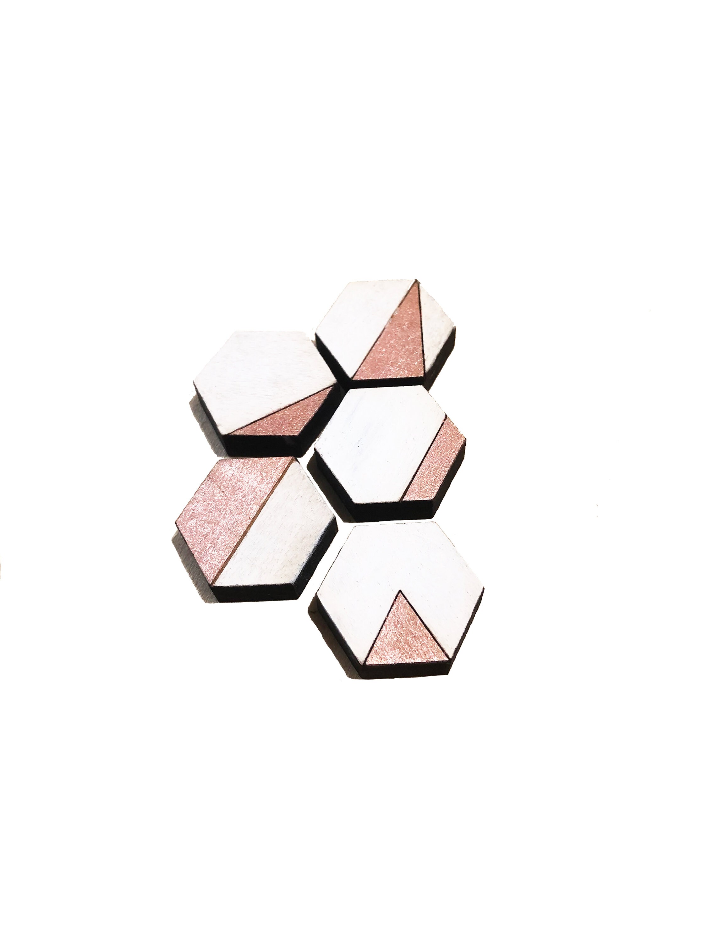 Hexagon Magnets with Geometric Patterns | Etsy