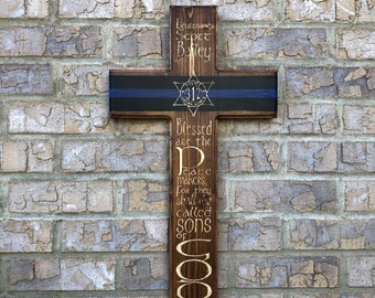 Thin Blue Line Cross | Etsy