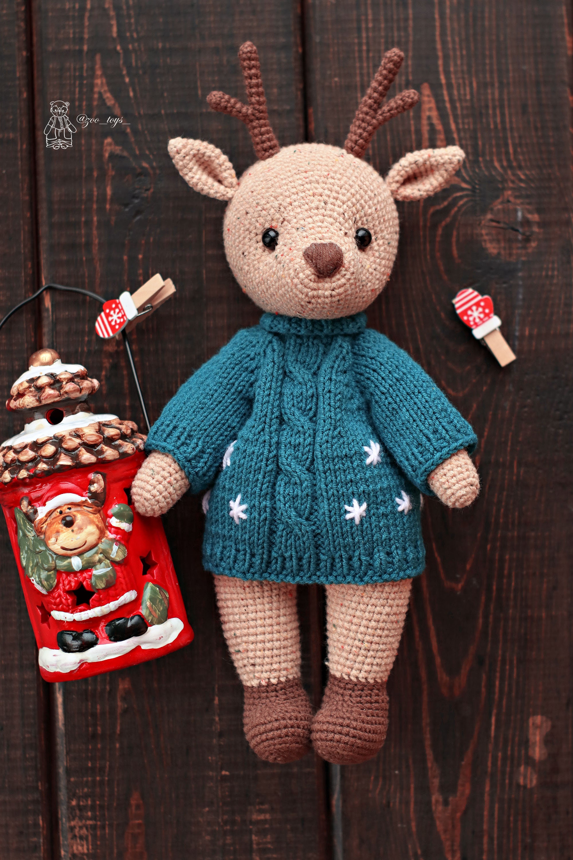Crochet Pattern Christmas Deer. Sweater Knitting Pattern. - Etsy