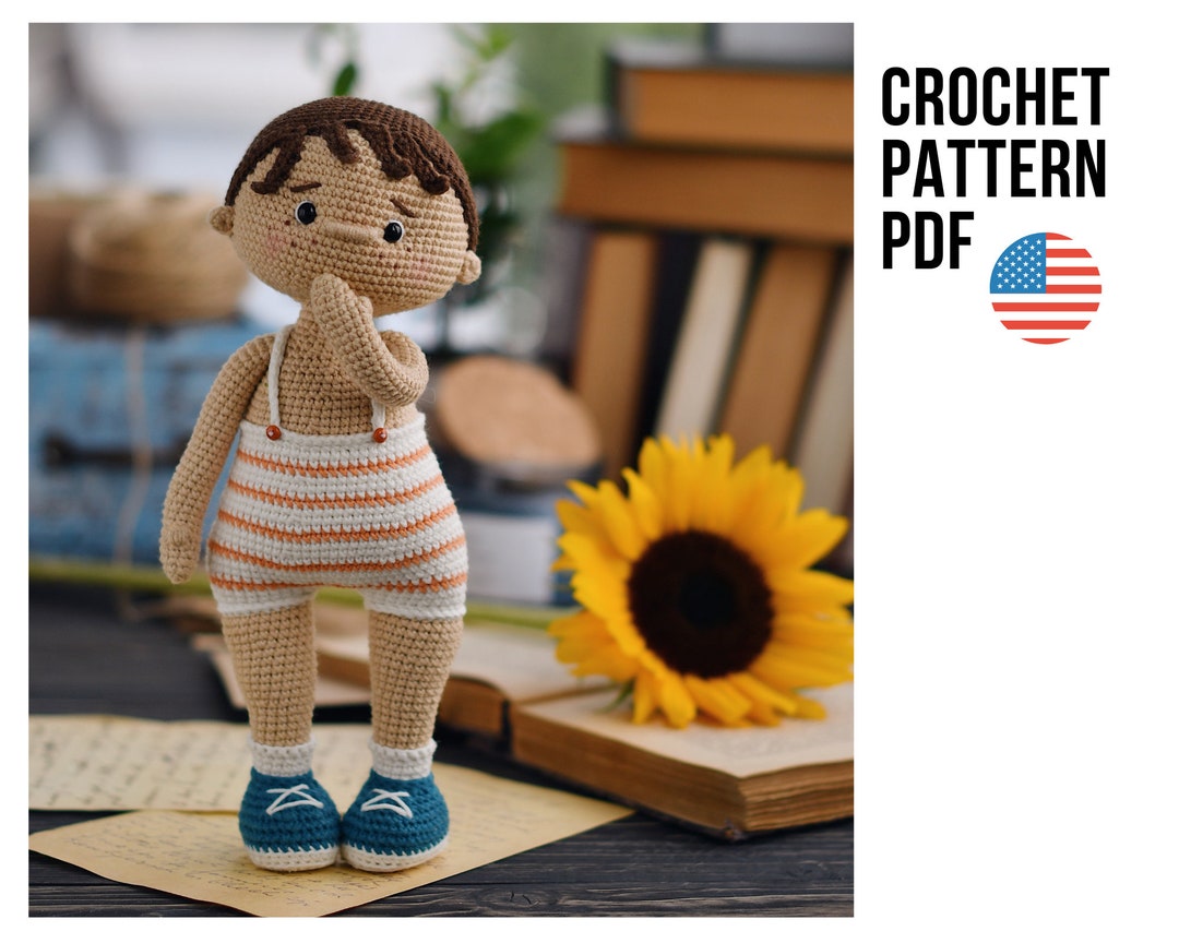 Cute Crochet Doll Little Boy Flip PDF ENGLISH Pattern - Etsy
