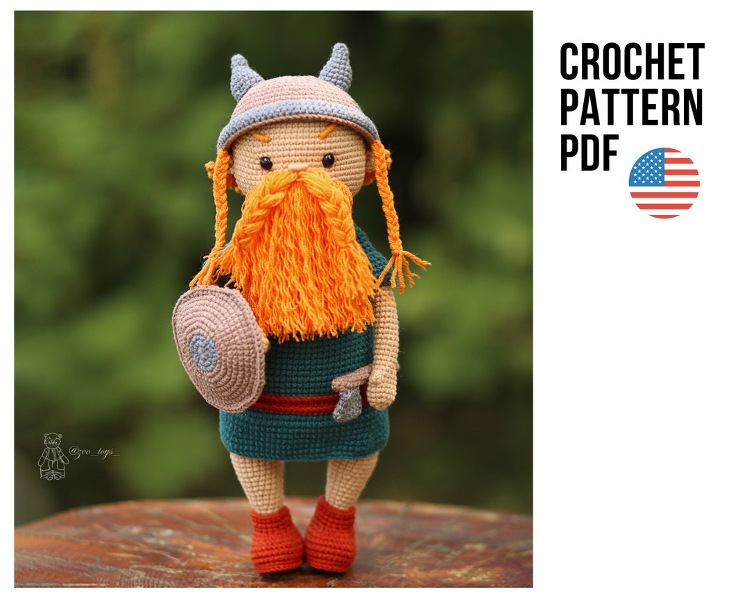 Crochet Viking Pattern. Scandinavian Viking Amigurumi. Crochet Doll - Etsy