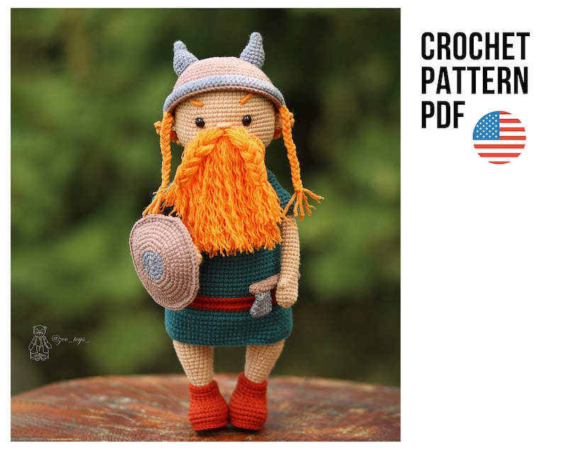 Crochet Viking Pattern. Scandinavian Viking Amigurumi. Crochet - Etsy