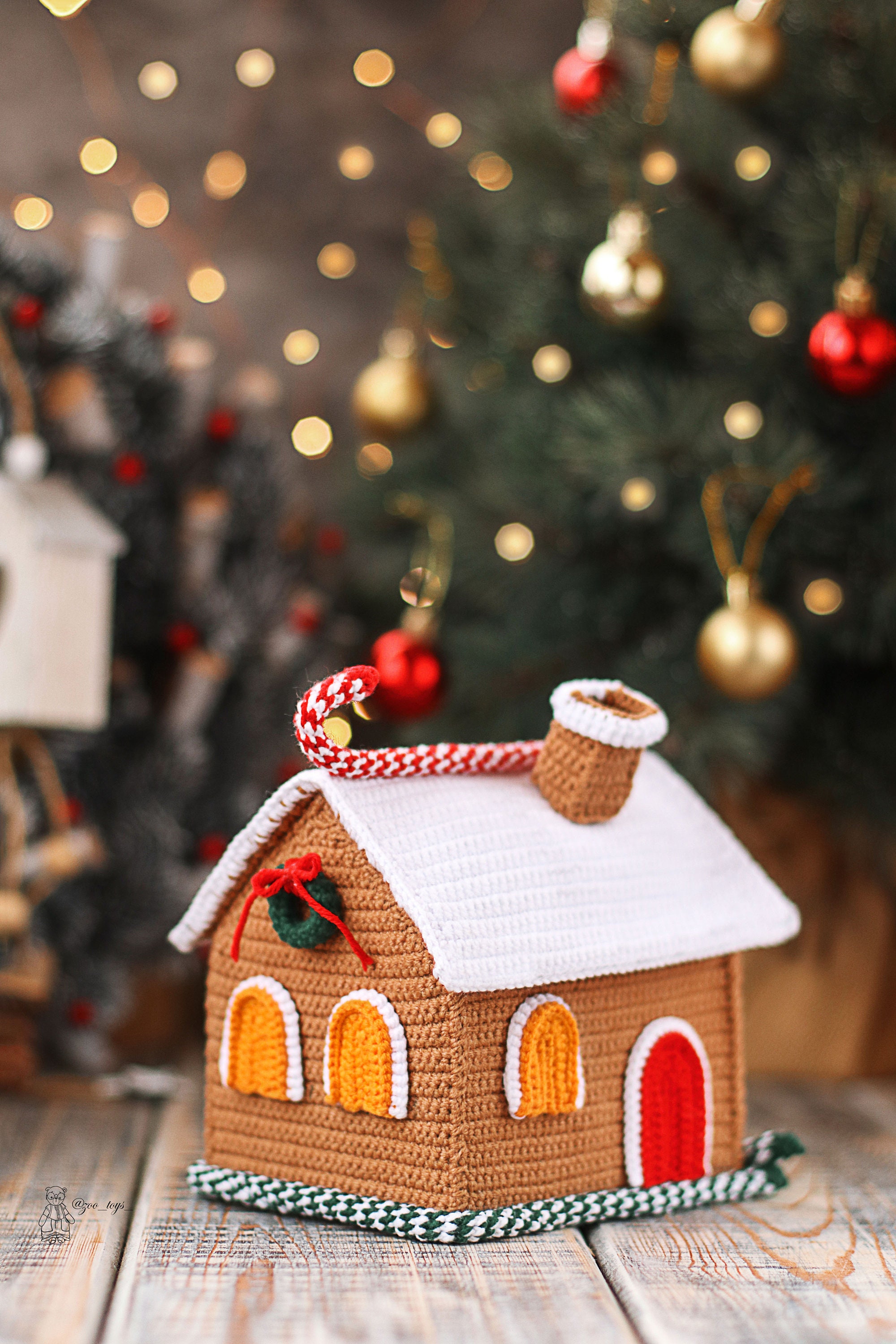 Crochet Pattern Gingerbread House. Crochet Christmas Décor. Christmas ...