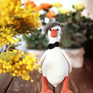 Crochet Pattern Funny Goose in the Cap. Amigurumi Goose. Crochet Bird ...