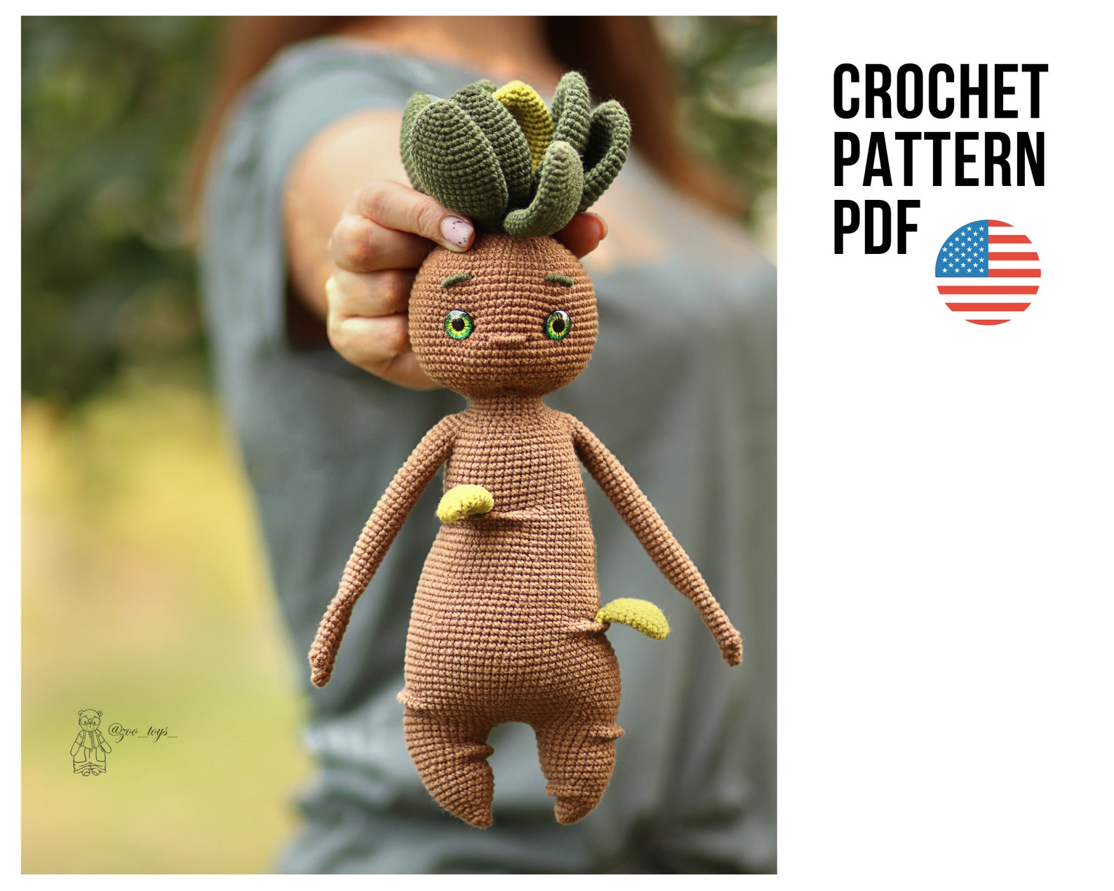 Crochet Mandrake Pattern. Monsters Crochet Pattern. Crochet - Etsy
