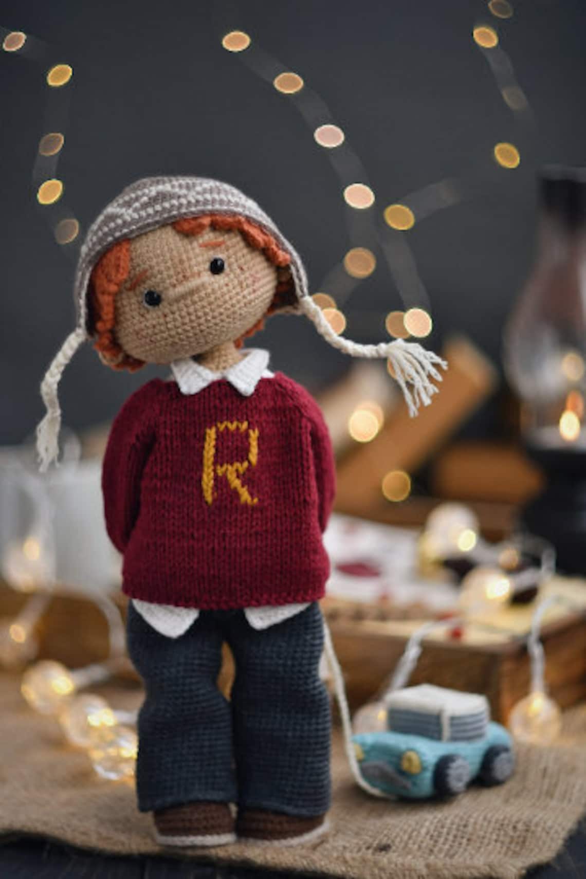 Little Red-haired Wizard Cute Amigurumi Crochet Toy Boy - Etsy