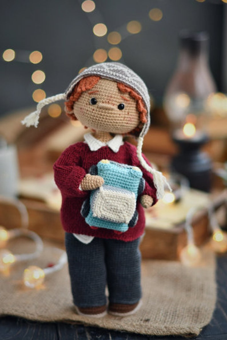 Little Red-haired Wizard Cute Amigurumi Crochet Toy Boy - Etsy