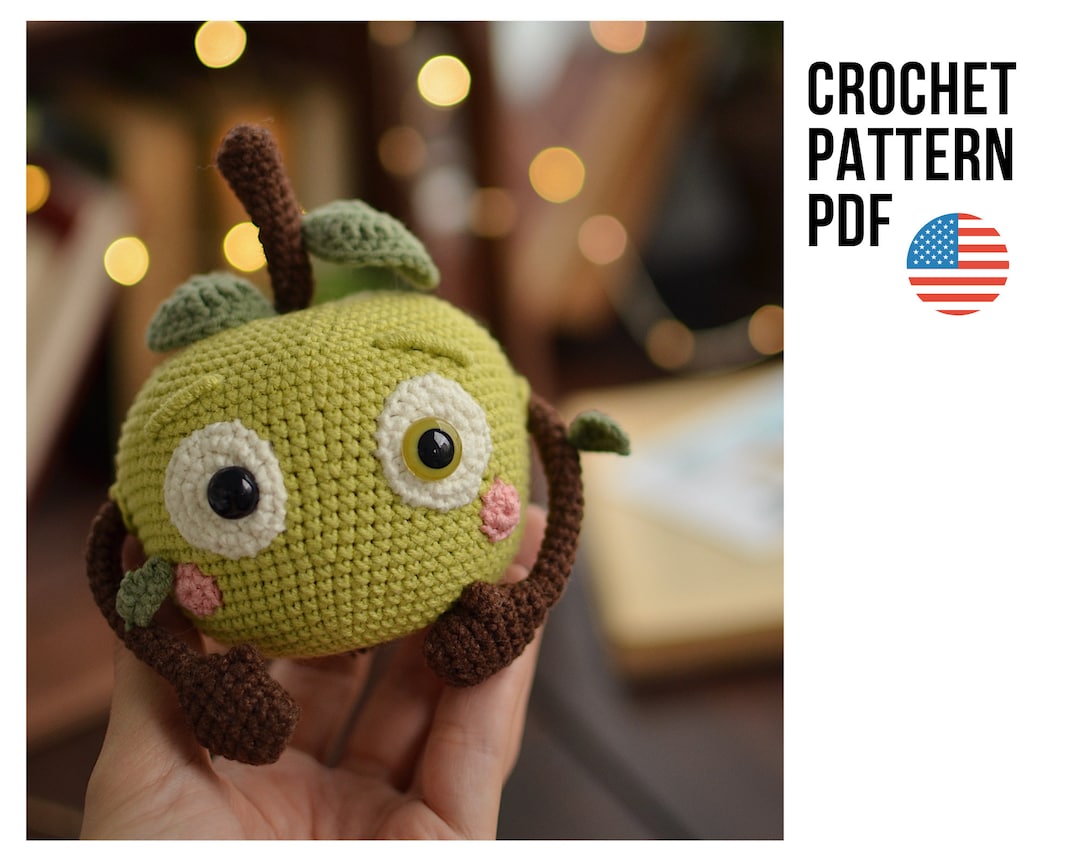 Amigurumi Toy Cute Green Apple Guy, PDF ENGLISH Crochet Pattern - Etsy