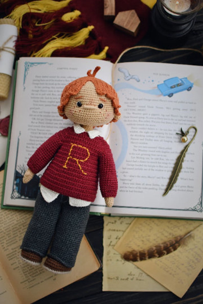Little Red-haired Wizard Cute Amigurumi Crochet Toy Boy - Etsy