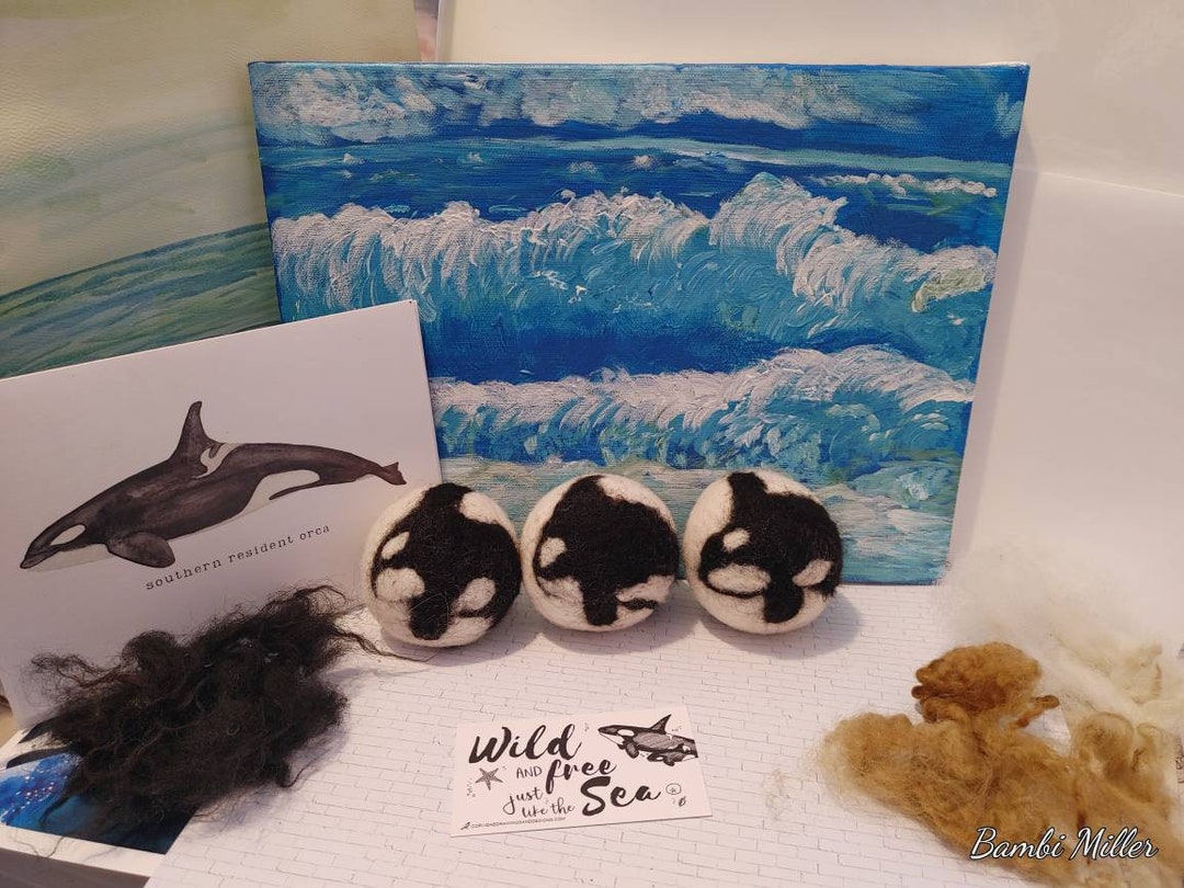 Save Our Orcas Wool Dryer Balls Needle Felted - Etsy